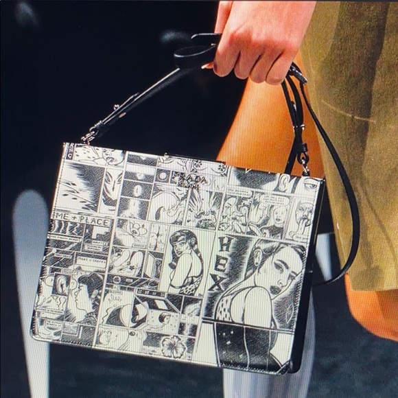 Prada | Bags | Prada Comicprint Etiquette Shoulder Bag | Poshmark